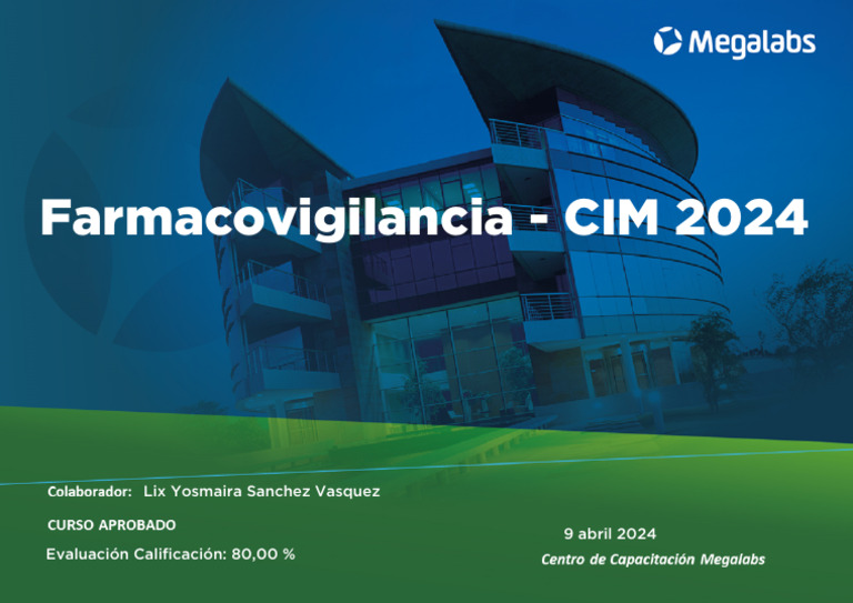 Farmacovigilancia - CIM 2024 - Certificado 2024 Lix | PDF