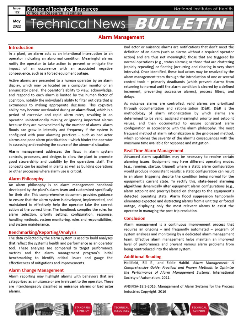 Alarm Management May 2022 Technical Bulletin - 508 | PDF