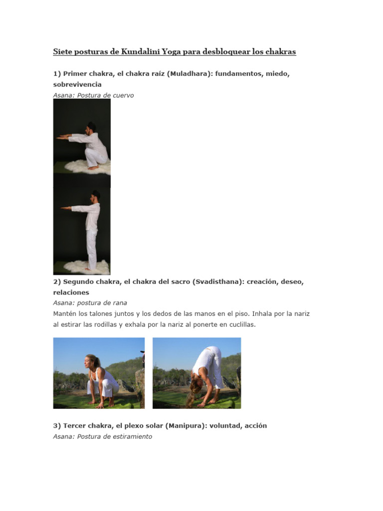 Siete Posturas de Kundalini Yoga para Desbloquear Los Chakras | PDF ...
