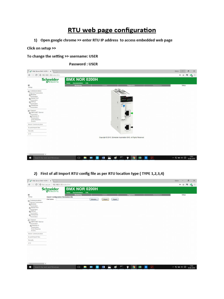 RTU Web Page Configuration | PDF