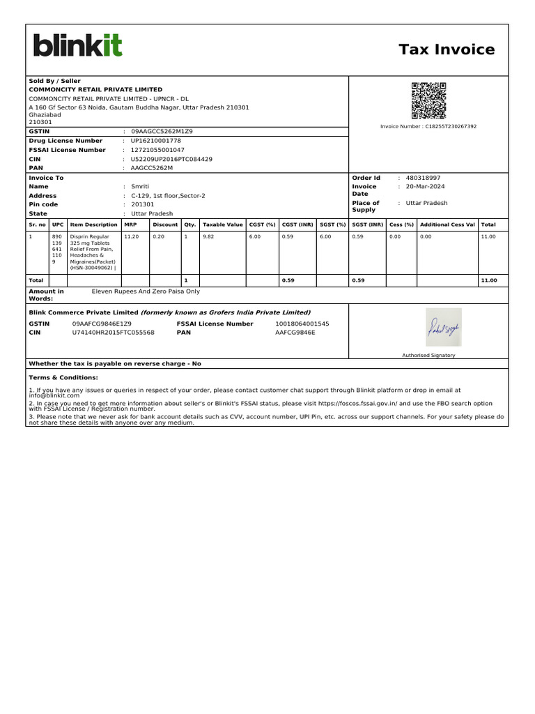 Comprehensive Tax Invoice Details | PDF | Invoice | Taxes