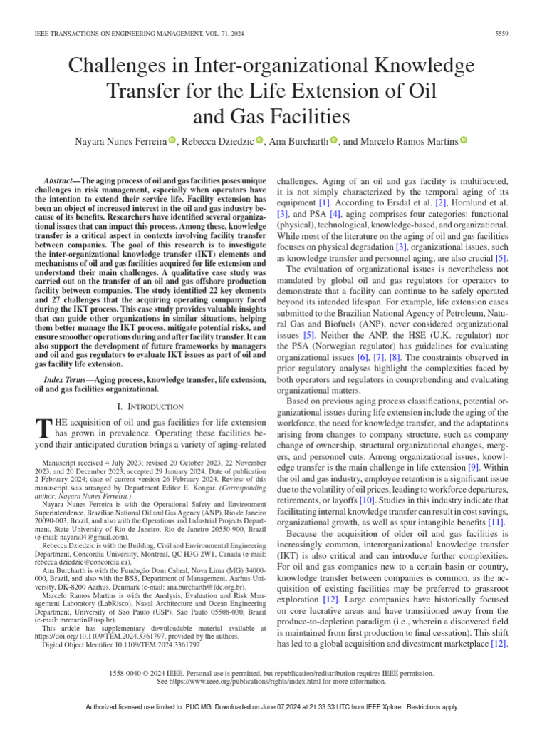 Challenges in Inter-Organizational Knowledge Transfer For The Life ...