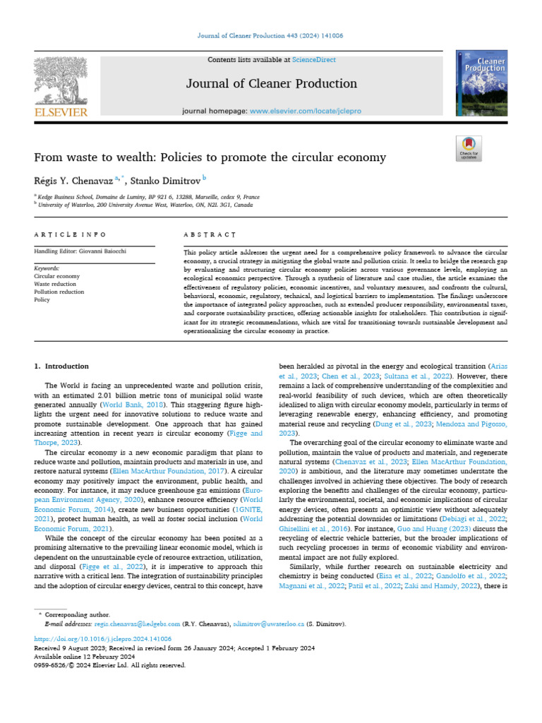 From Waste To Wealth - Policies To Promote The Circular Economy | PDF ...
