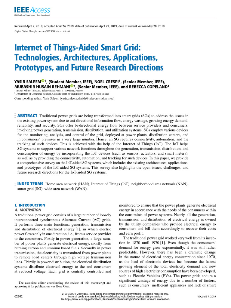 Smart Grid Architecture, Standards & Regulations IEEE Paper | Download Free PDF | Internet Of ...