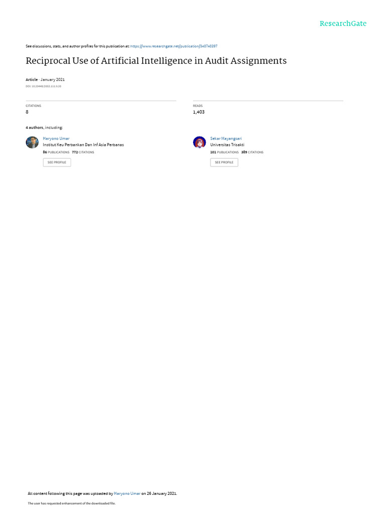 Machine Learning and Artificial Intelligence in Audit - Towards New Audit Quality Indicators ...