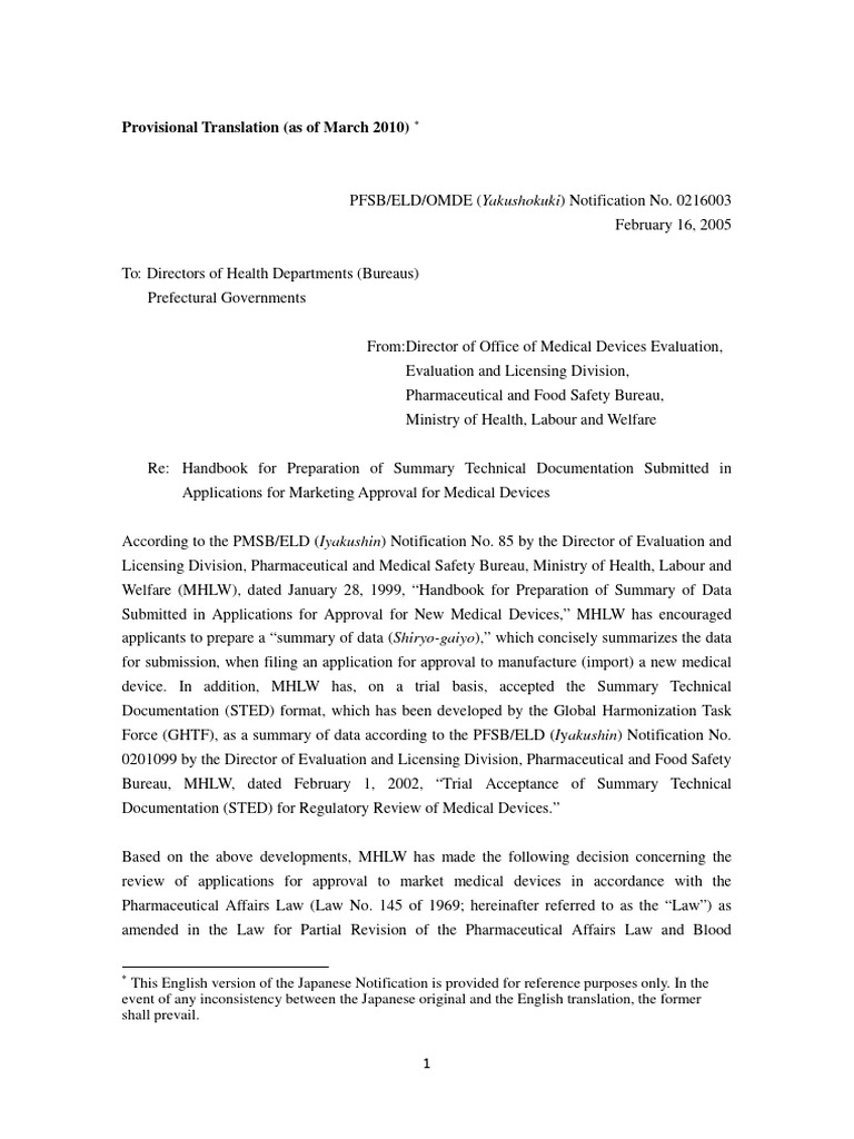 Medical Device STED Preparation Handbook | PDF | Medical Device ...
