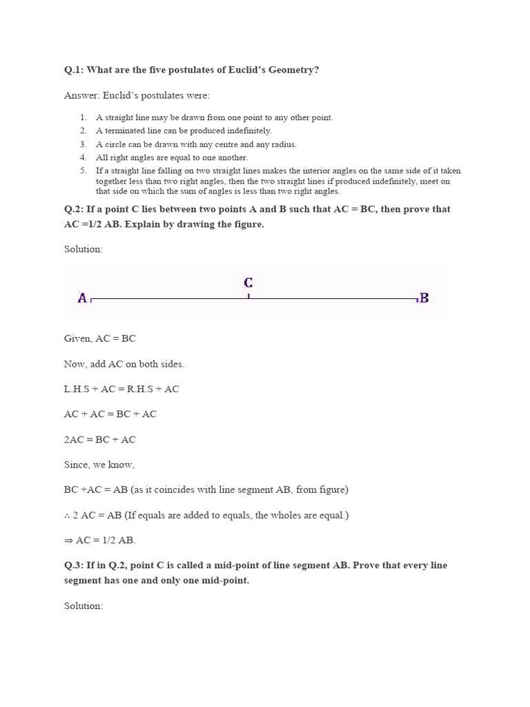Euclid Geometry | PDF | Line (Geometry) | Euclidean Geometry