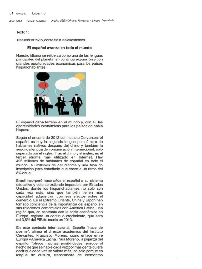 Examen de Español 2014: FUNCAB | PDF | Lengua española | España