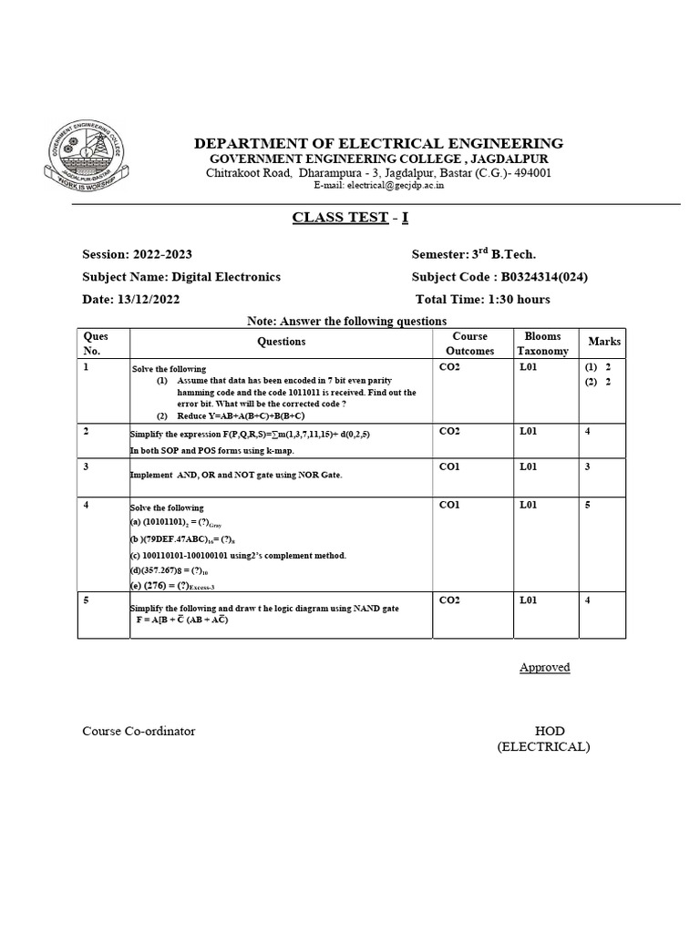 Digital ct1 3rd 2022 | PDF | Digital Electronics | Computer Science