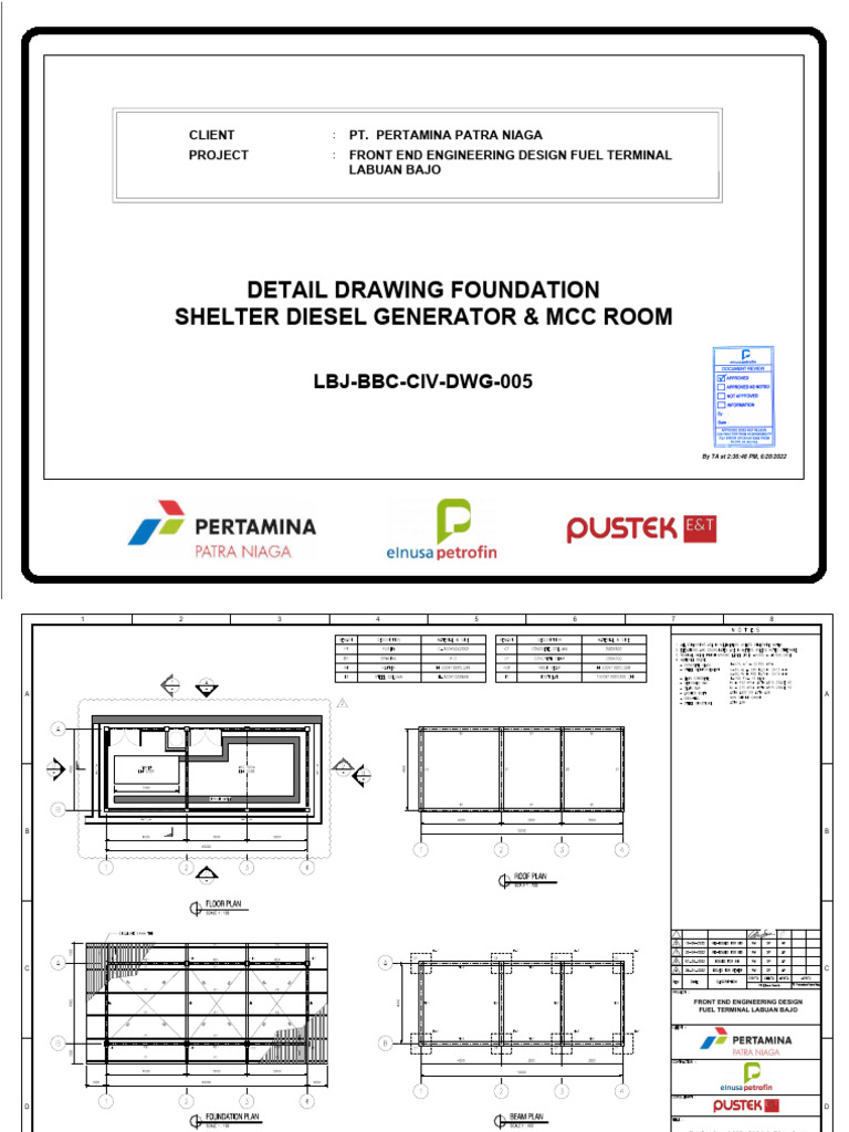 LBJ-BBC-CIV-DWG-005 Rev.2 Detail Drawing Fundation - Shelter For Diesel Generator and MCC Room ...