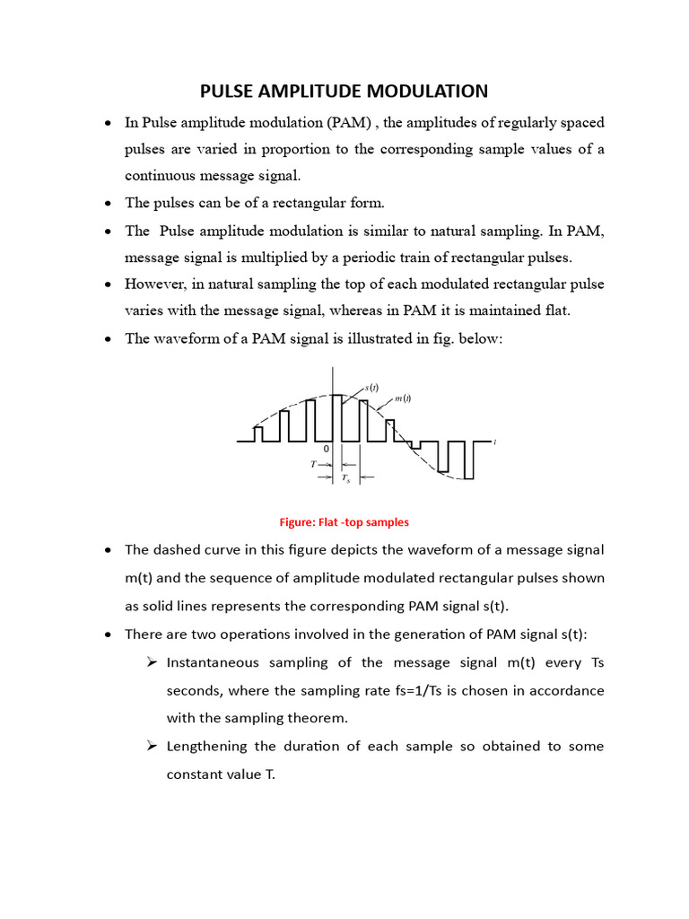 Pulse Amplitude Modulation 240708 181516 | PDF | Amplitude | Sampling (Signal Processing)