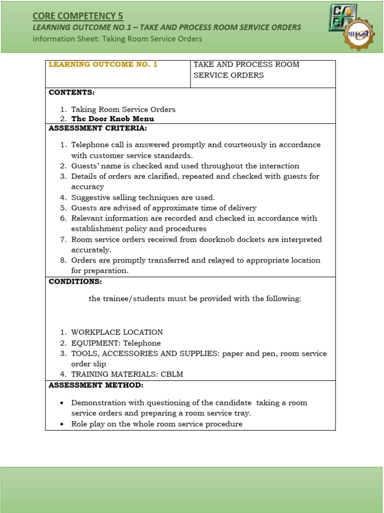 Information Sheet - The Door Knob Menu | PDF | Menu