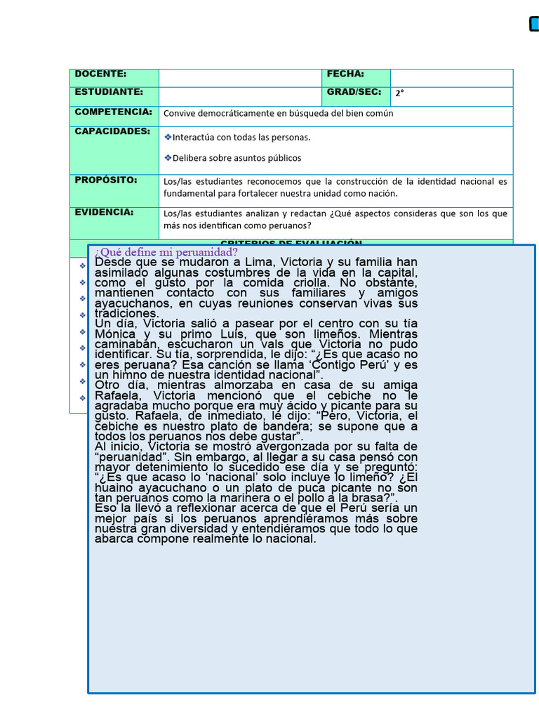 2° DPCC - Actv.03-Unid.4 2023 | PDF | Nación | Perú