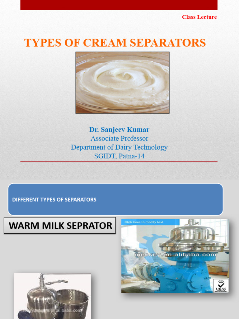 Types Cream Separator | PDF