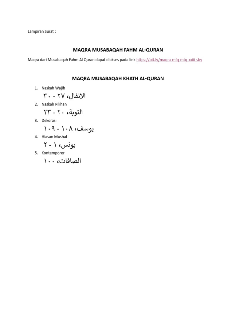 Naskah Wajib Musabaqoh | PDF