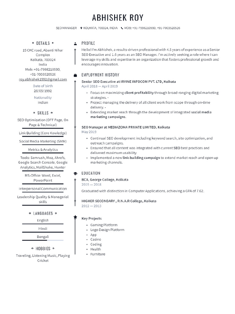 Abhi CV | PDF