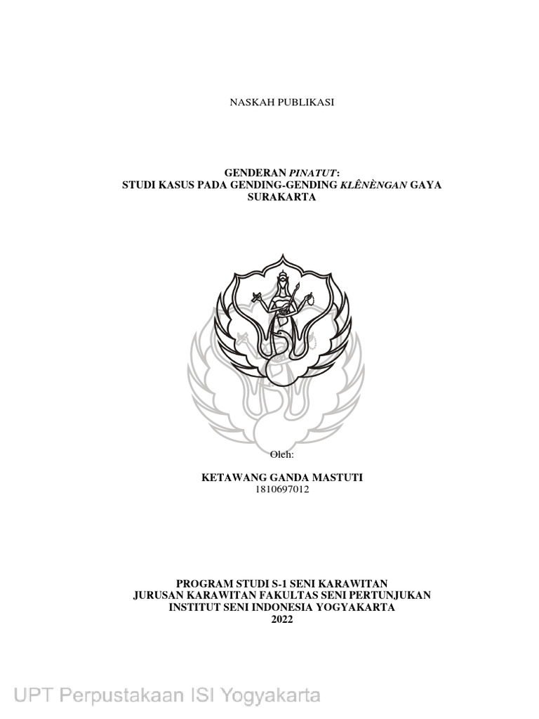 Ketawang Ganda Mastuti - 2022 - NASKAH PUBLIKASI | PDF