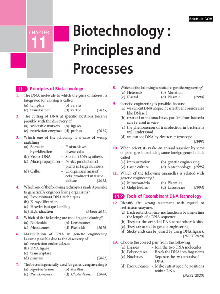 11 Biotechnology Principles and Processes - 1600 - PDF - Gdrive.vip | PDF