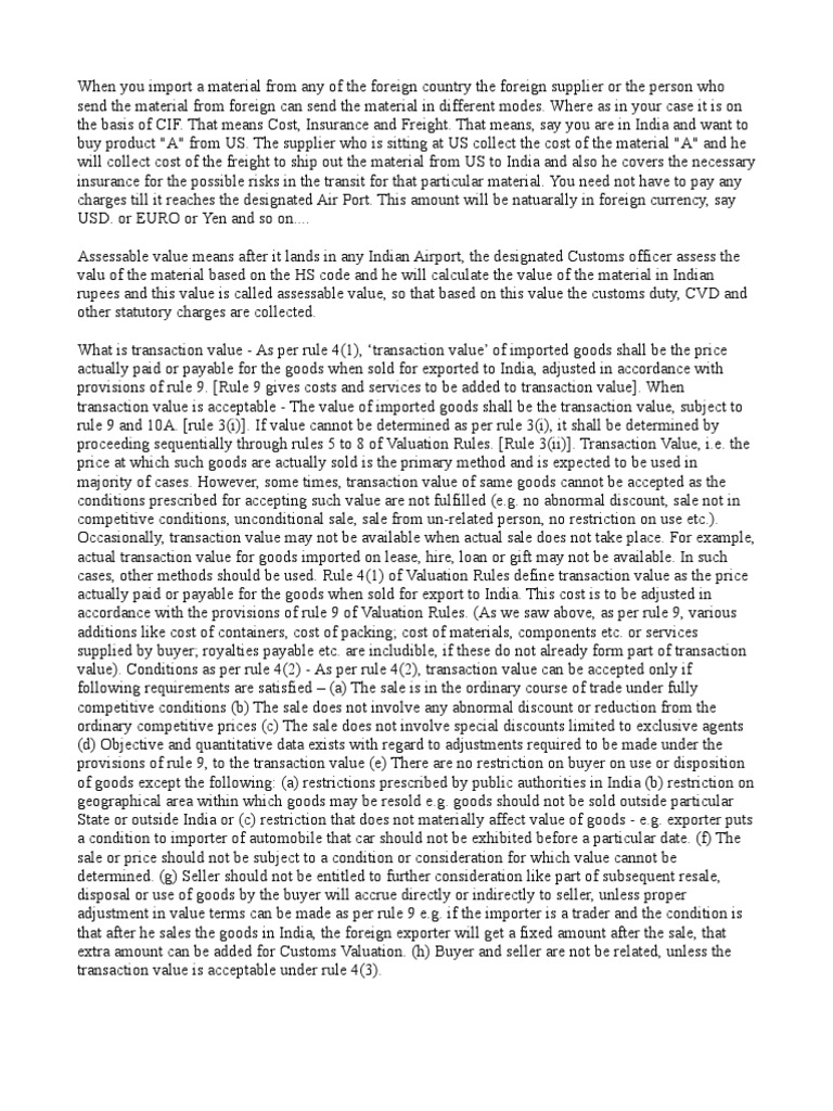 A Guide to Understanding Import Values and Calculating Assessable Value ...