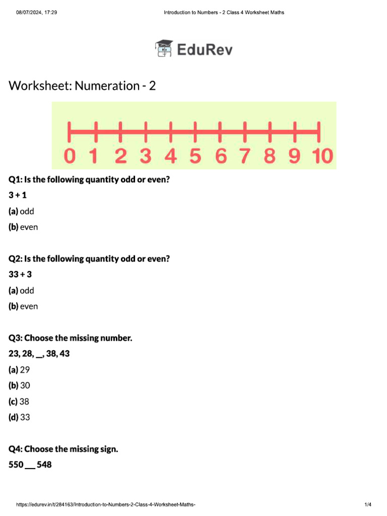 Large Numbers Worksheet 1 | PDF