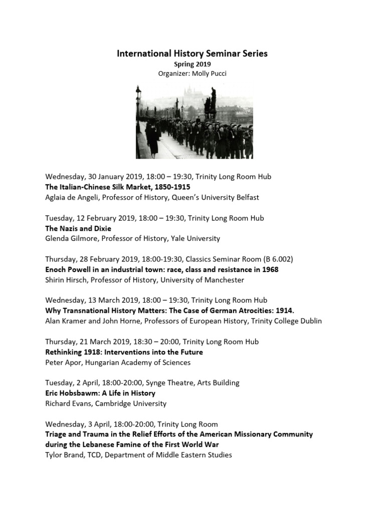 International History Seminar 2019 | PDF
