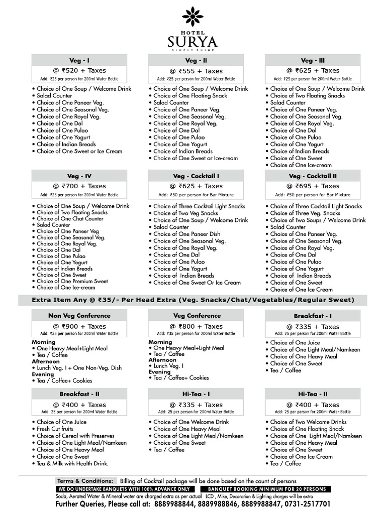 Veg Menu -2024 | PDF