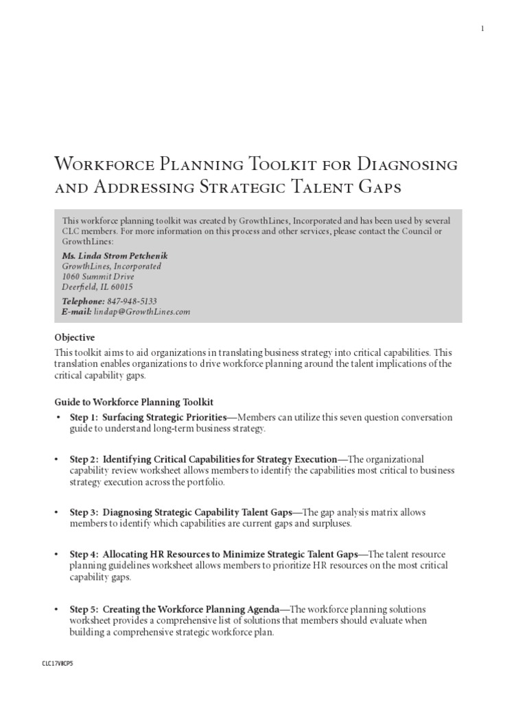 CLC Workforce Planning Toolkit For Addressing and Responding To ...