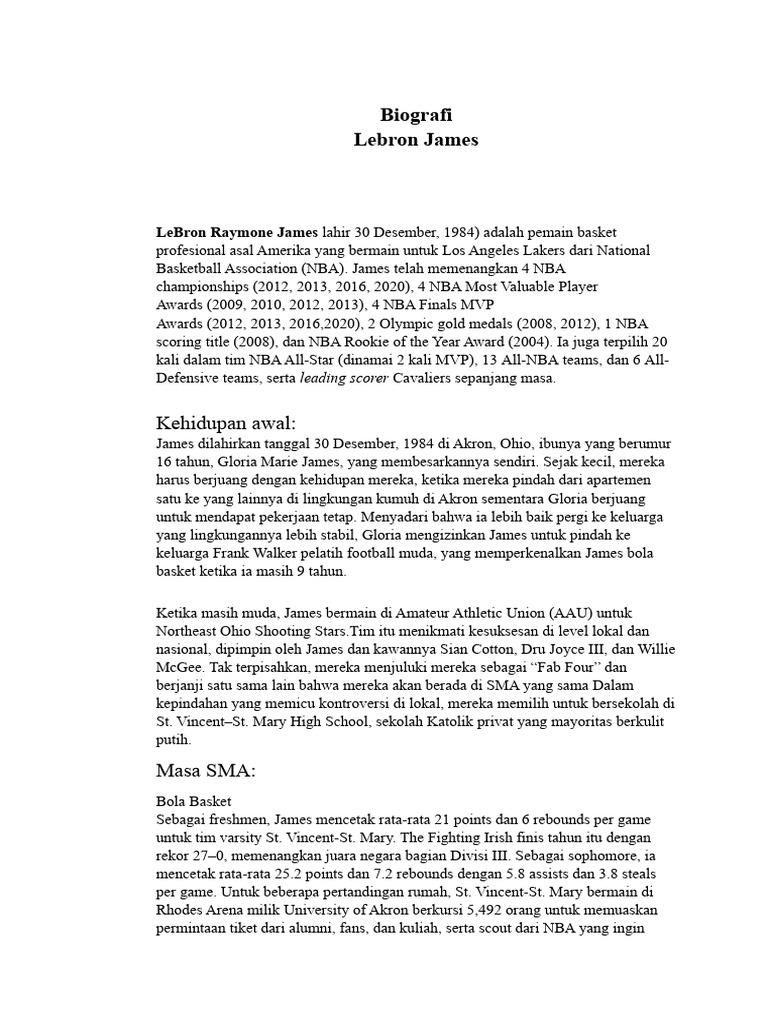 Biografi Lebron James | PDF