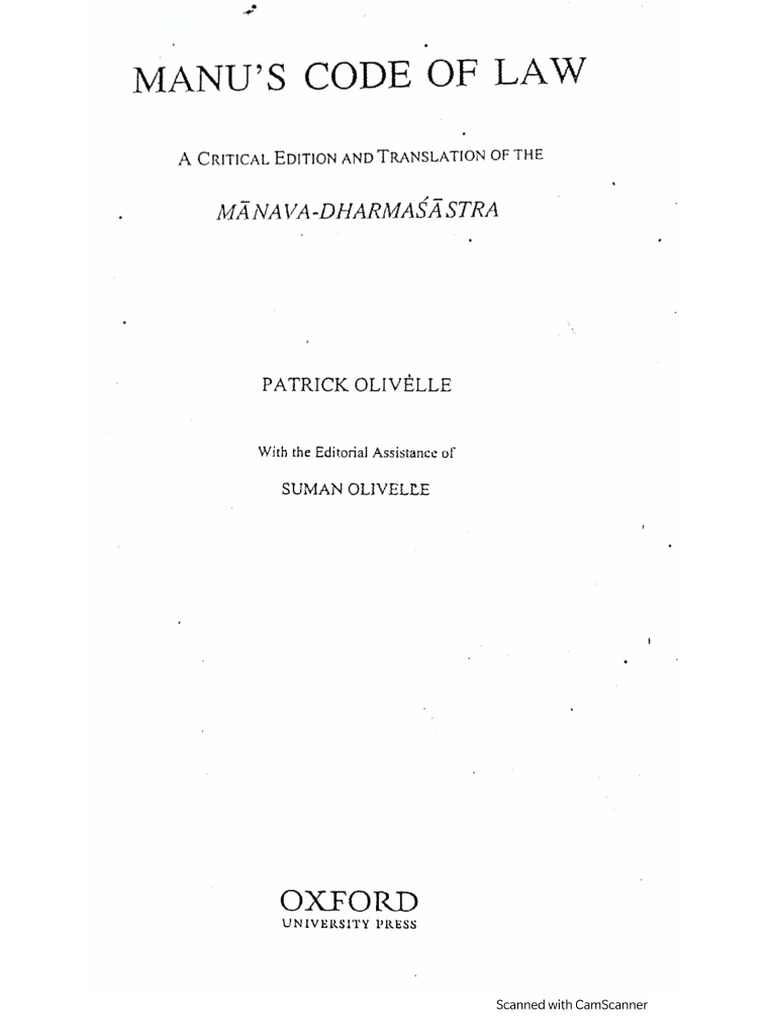 Manu's Code of Law | PDF