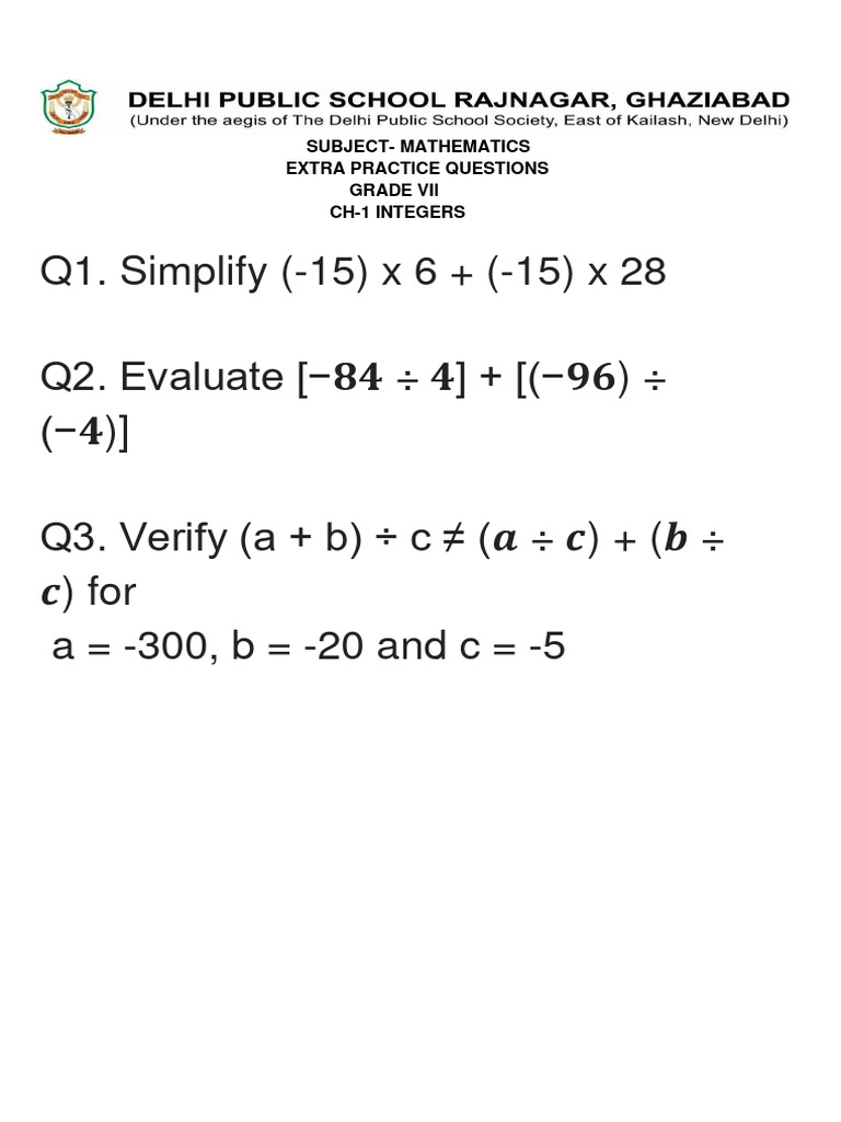 G7 Epq CH 1 Integers | PDF