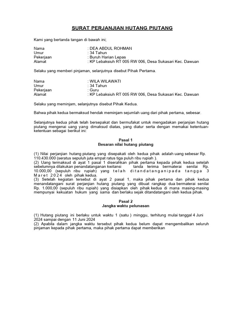 Perjanjian DENA | PDF