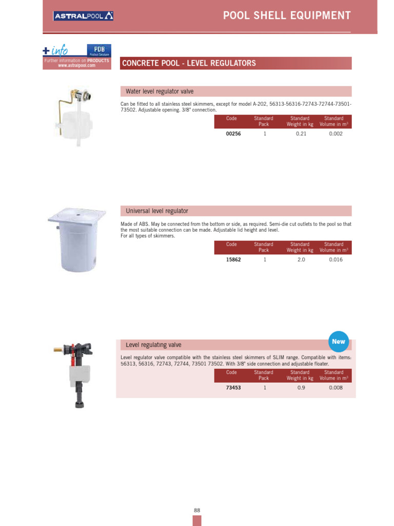 Concrete Pool - Level Regulators: Water Level Regulator Valve | PDF | Valve