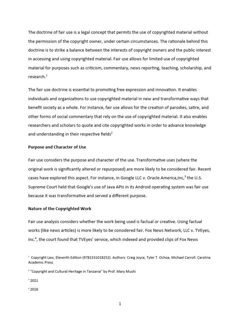 Fair Use | PDF | Fair Use | Copyright