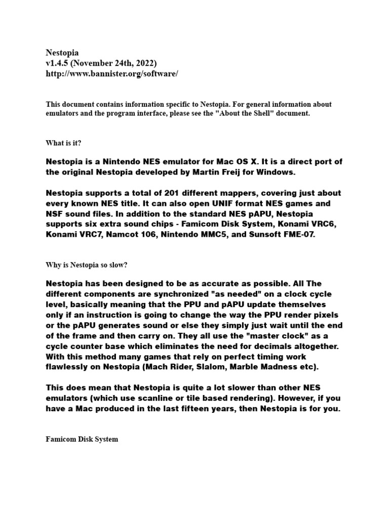 About Nestopia | PDF | Computer Science | Computing