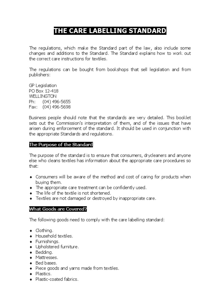 Care Labelling Standards for Textiles | PDF | Textiles | Sweater