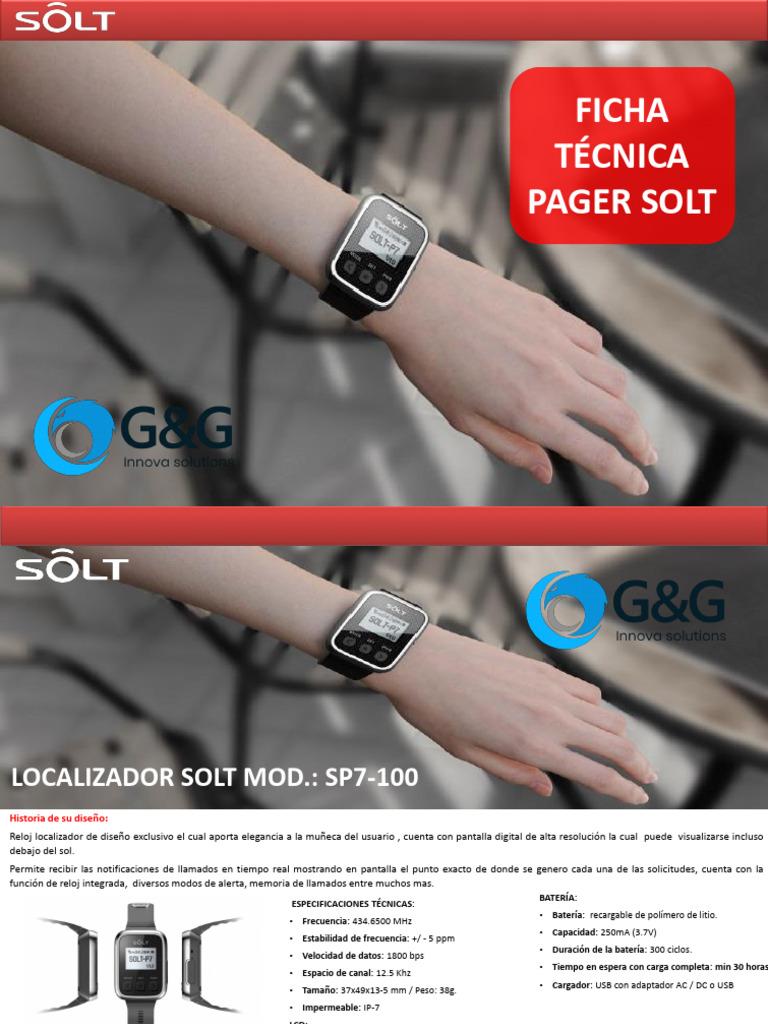 Ficha Tecnica Solt-Pager Mod. SP7-100-SP7-200 | PDF | Pantalla de ...