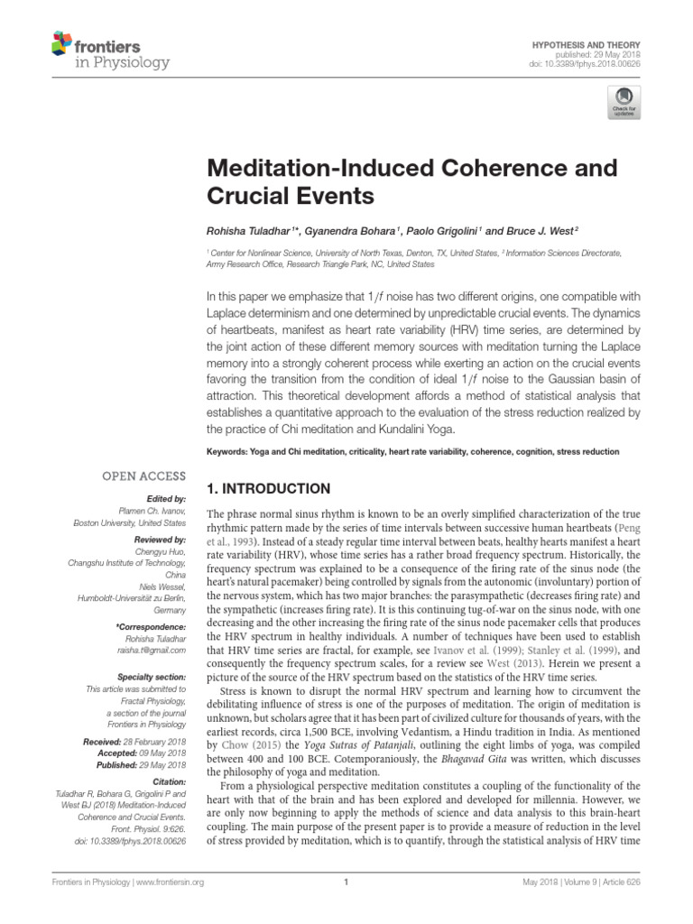 Tuladhar 2018 Front Physiol | PDF | Spectral Density | Meditation