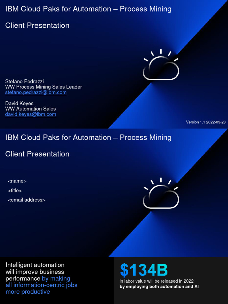 IBM Process Mining Client Presentation | PDF | Automation | Cloud Computing