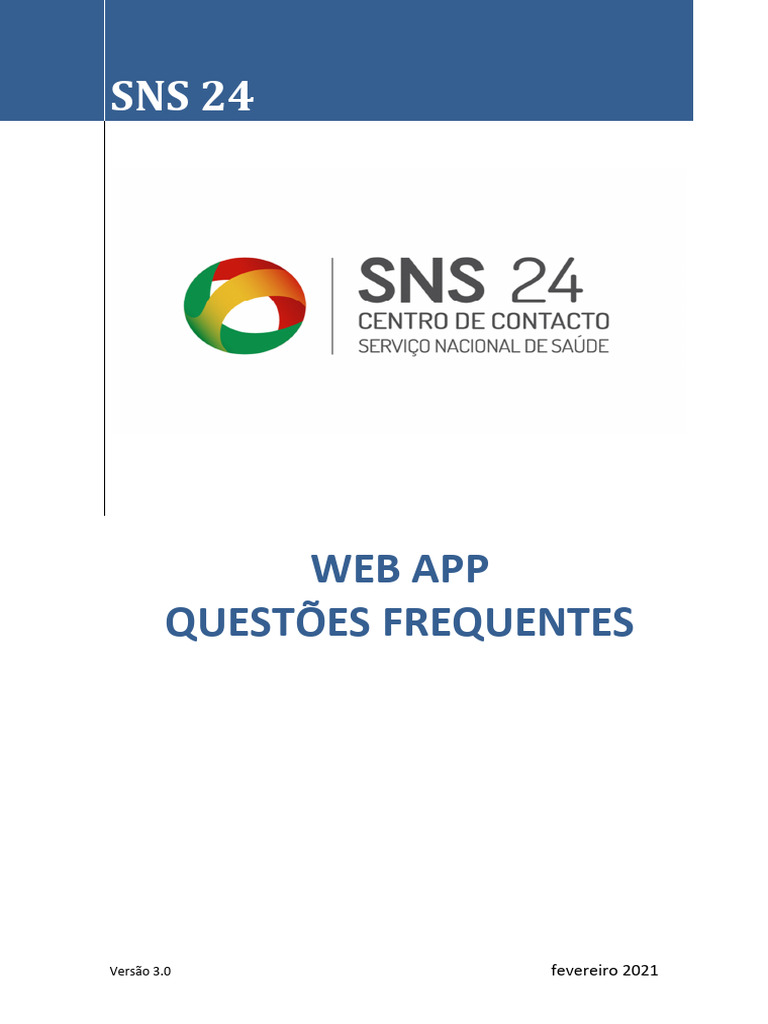 SNS24 WEBAPP QuestõesFrequentes | PDF | Aplicativo para celular ...
