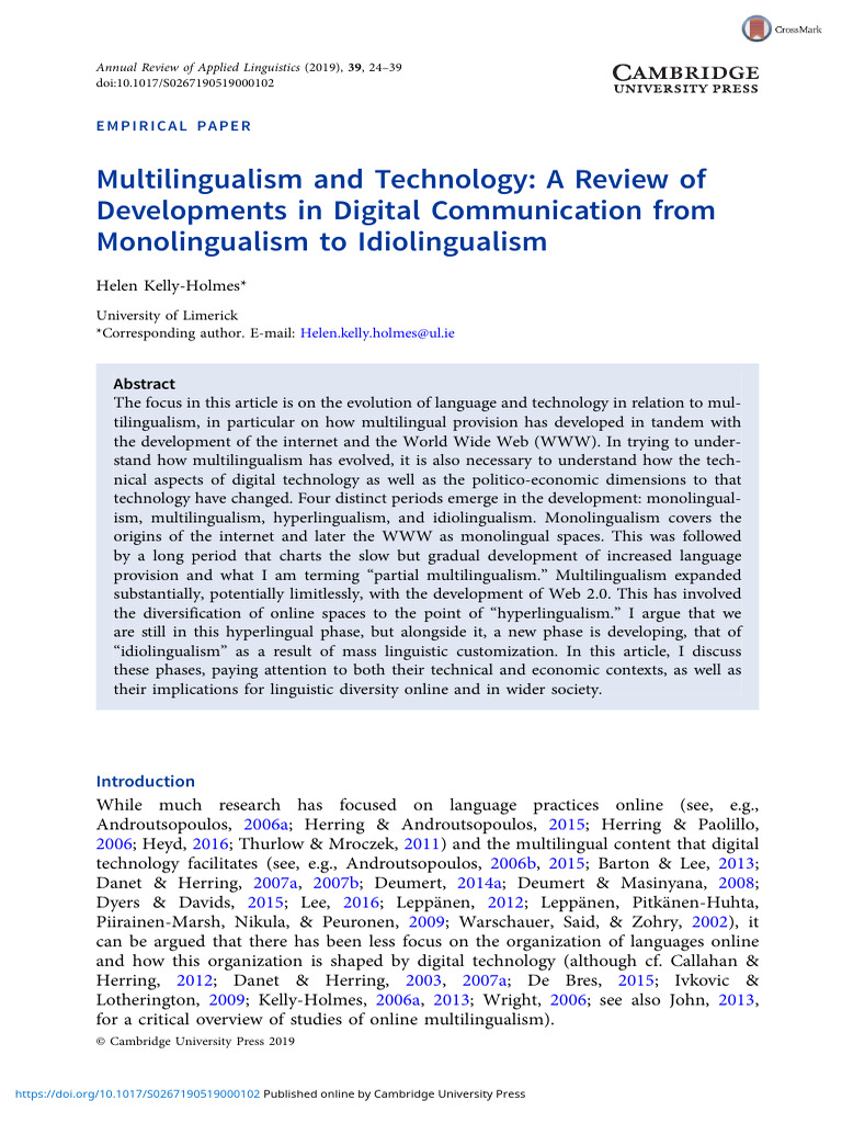 S0267190519000102jra 24..39 - Multilingualism-And-Technology-A-Review ...