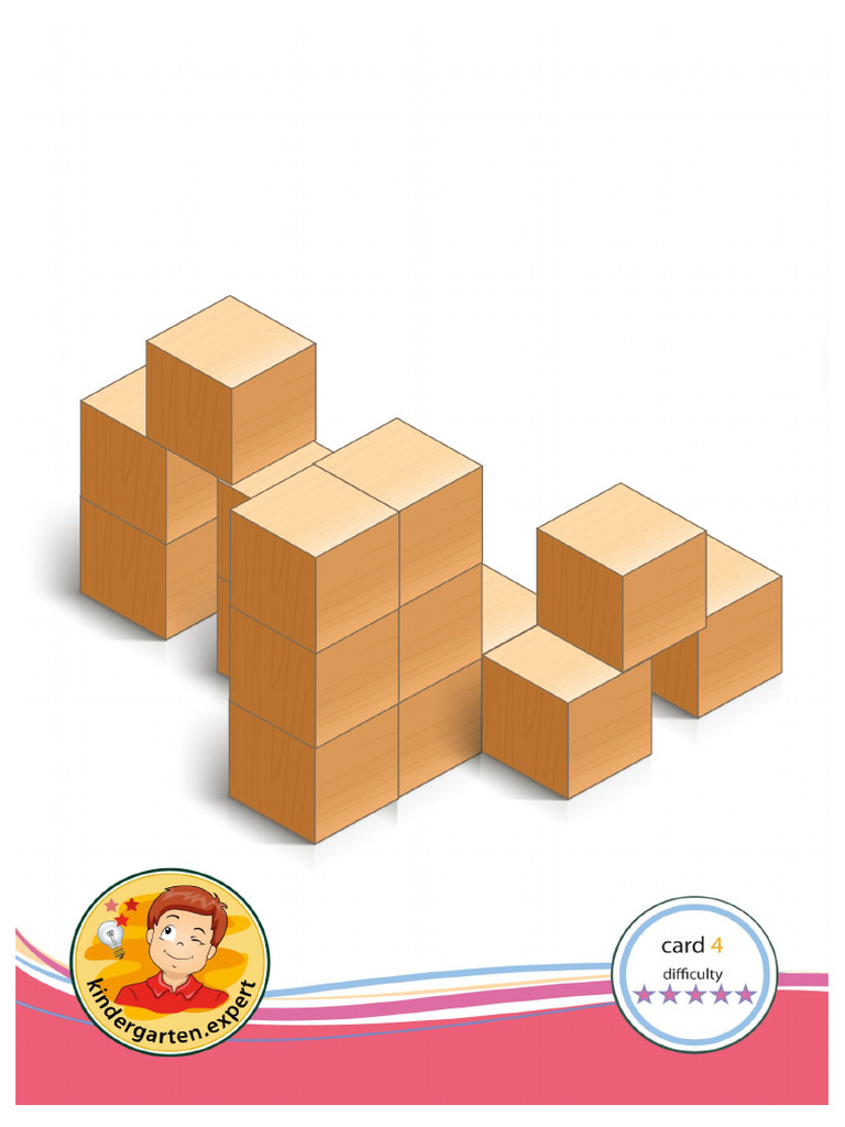 Buiding Card 4, Difficulty 5 for Block Area, For Kindergarten and ...