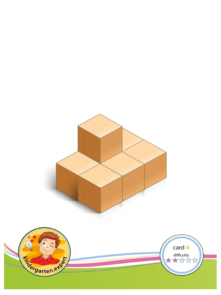 Buiding Card 4, Difficulty 2 For Block Area, For Kindergarten and ...