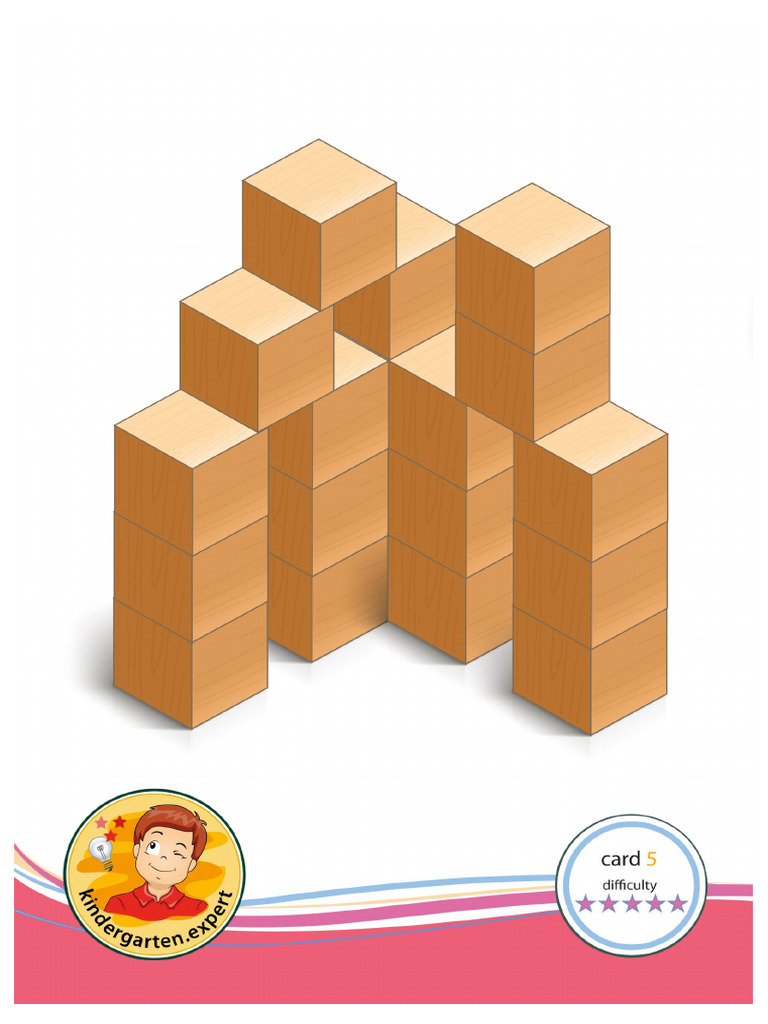 Buiding Card 5, Difficulty 5 for Block Area, For Kindergarten and ...
