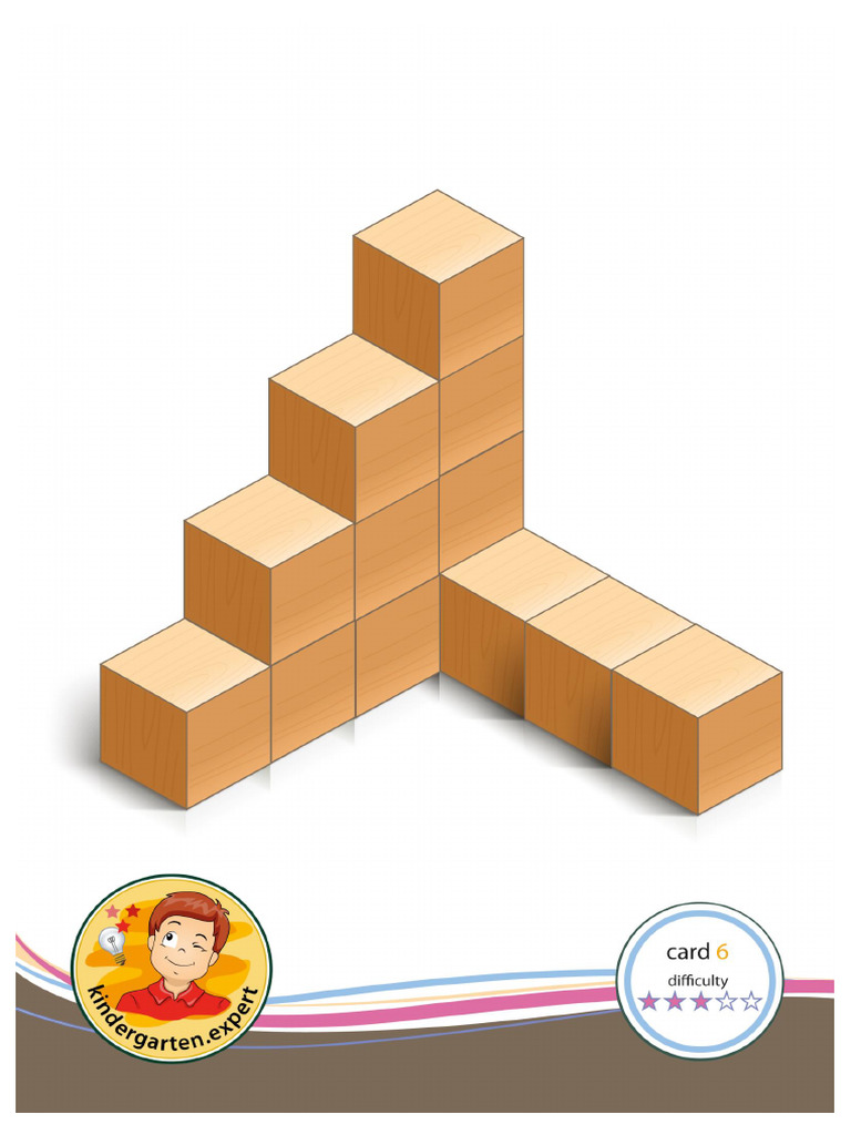 Buiding Card 6, Difficulty 3 For Block Area, For Kindergarten and ...