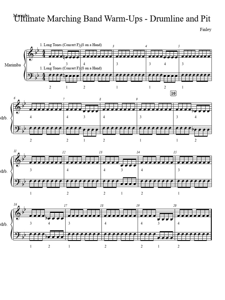 Ultimate Marching Band Warm-Ups - Pit and Drumline Parts - Marimba ...