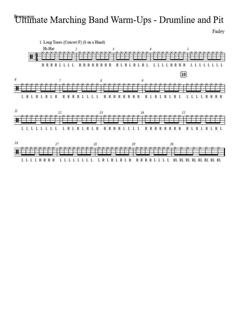Ultimate Marching Band Warm-Ups - Pit and Drumline Parts - Percussion ... Ultimate Marching Band Warm-Ups - Pit and Drumline Parts - Percussion ...
