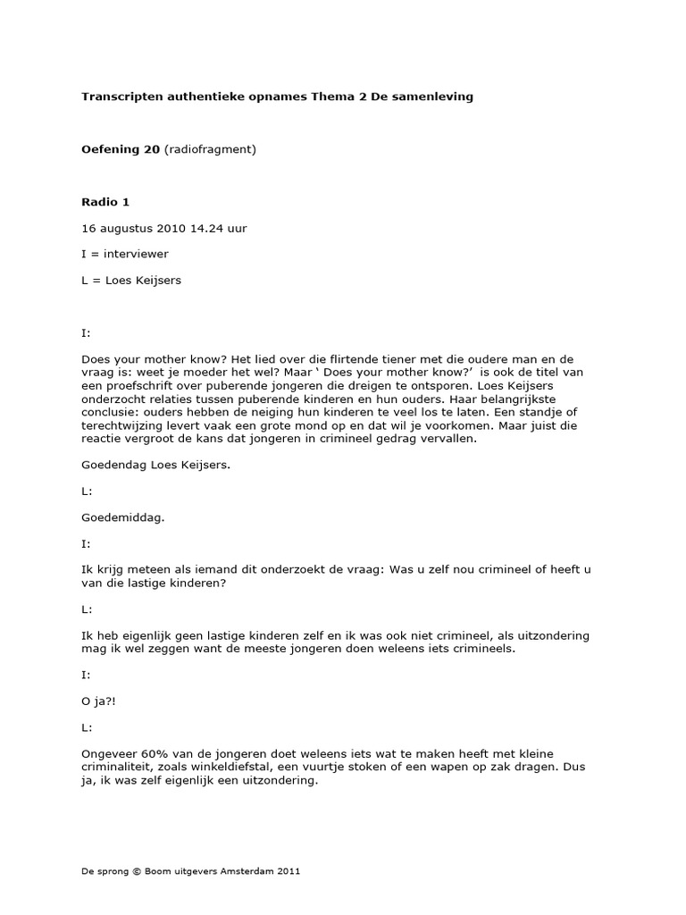 Oefening 20 - Transcript | PDF