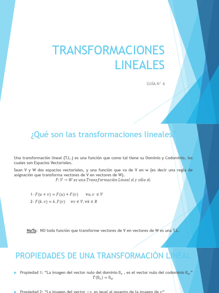 Transformaciones Lineales | PDF | Mapa lineal | Espacio vectorial