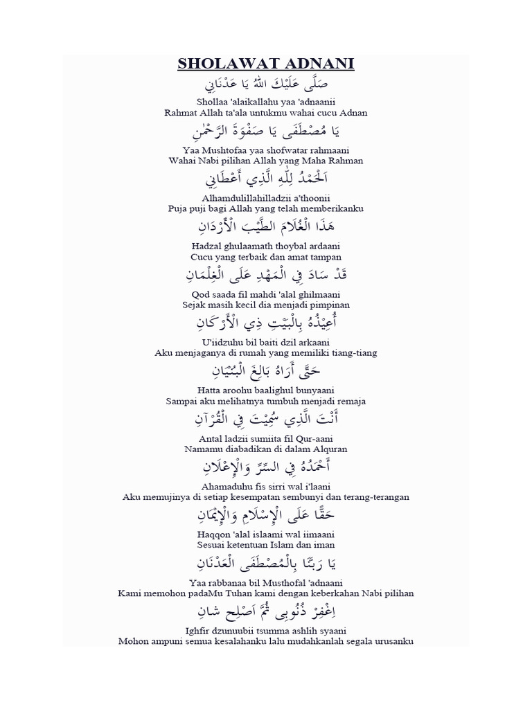 Sholawat Adnani | PDF