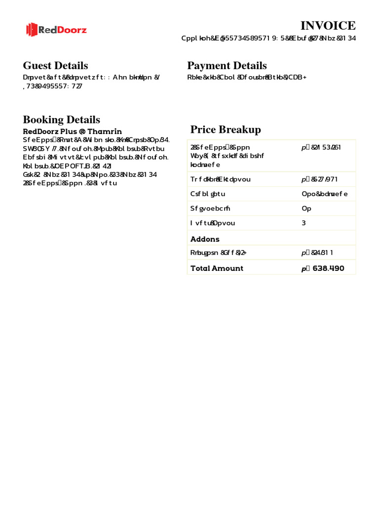 Invoice for RedDoorz Plus Booking | PDF